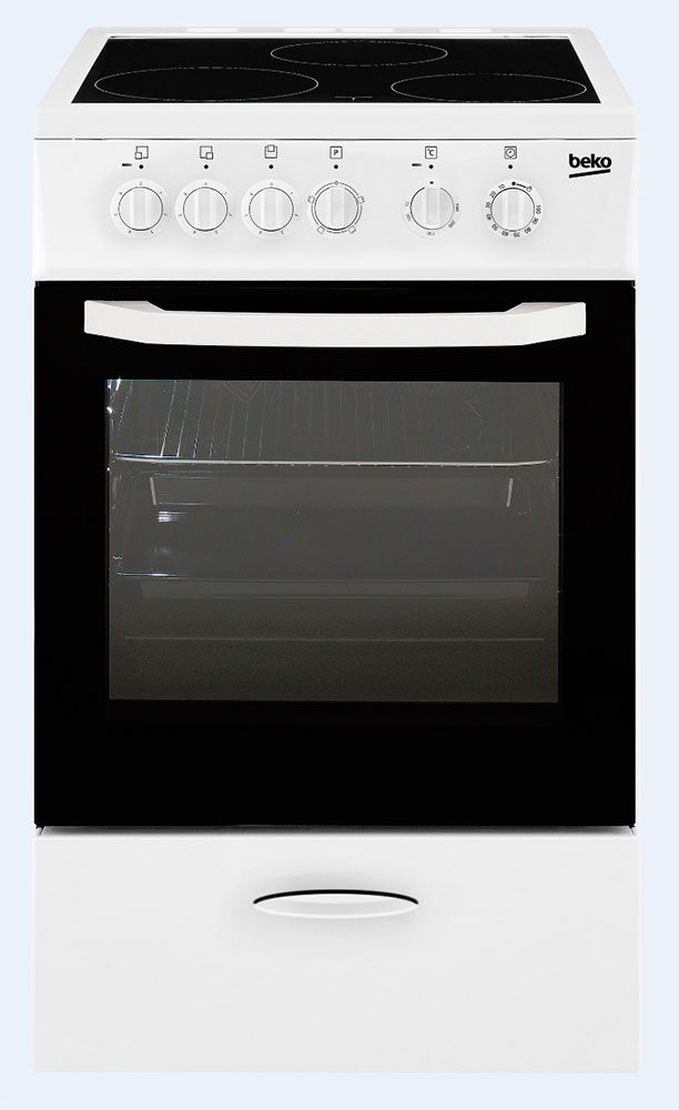 Beko CSS 48100 GW - Cocina Con Vitroceramica 3 Zonas Coccion Blanca ...
